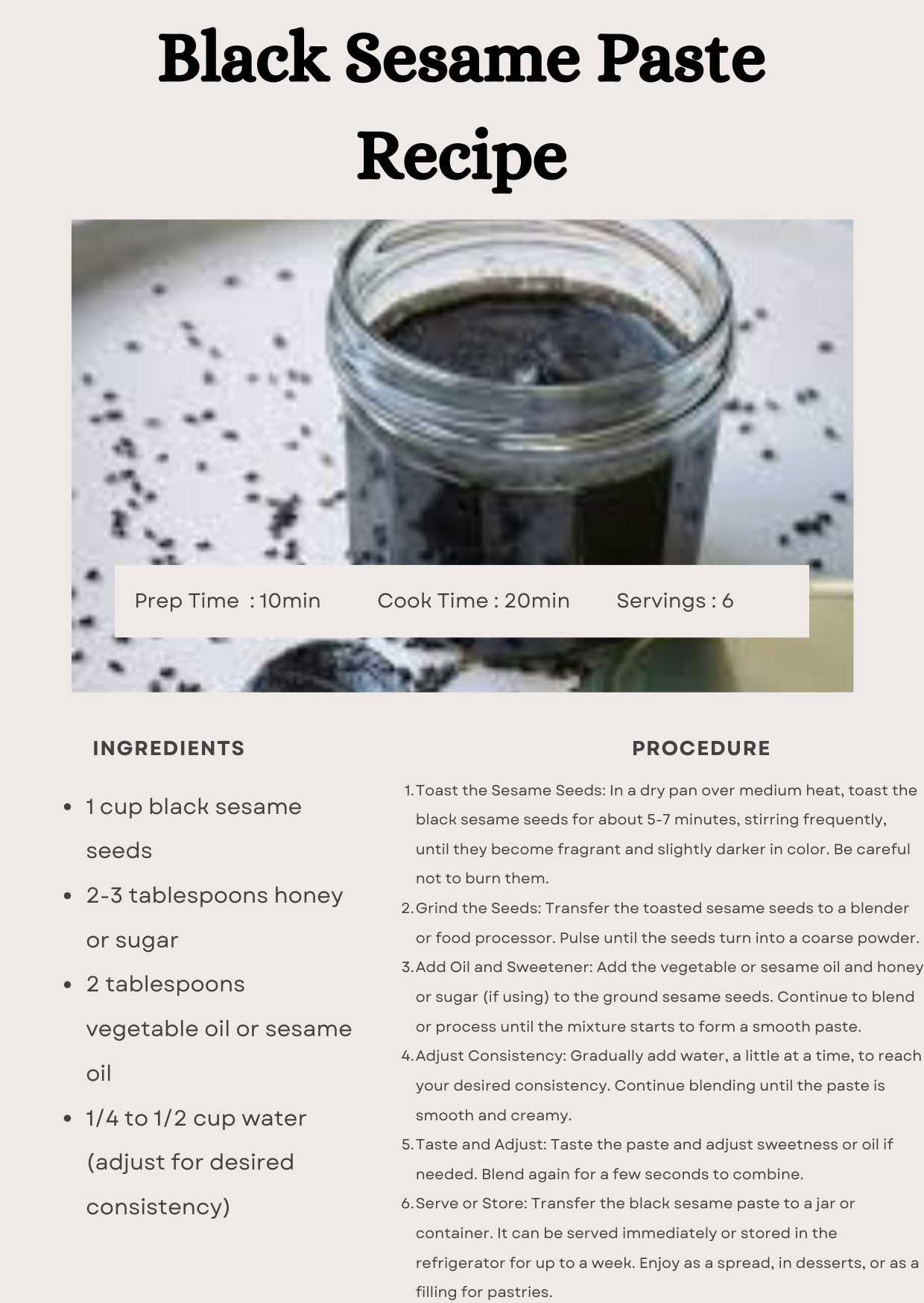 Black Sesame Paste Recipe - Recipe Royale